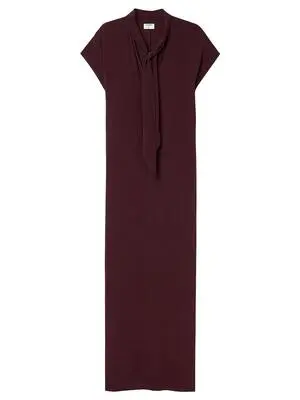 Filippa K Long Tie-neck Dress - Burgundy