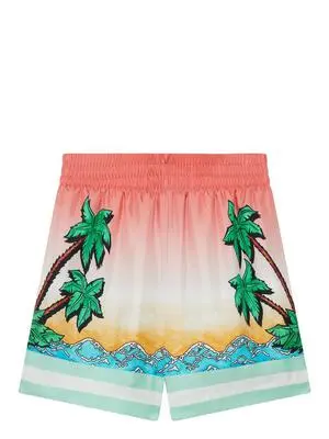 Casablanca Tennis Club Silk Shorts - Green