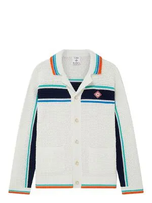 Casablanca Tennis Crochet Shacket - Blue