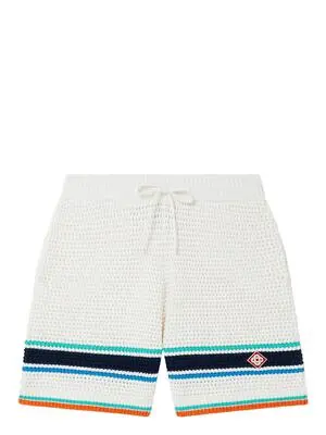 Casablanca Tennis Crochet Shorts - Orange