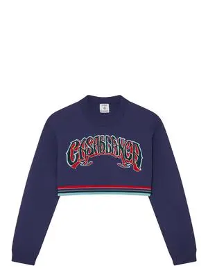 Casablanca Baseball Cropped Jumper - Multicolor