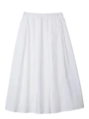 Stylein Cotton A-line Midi Skirt - White