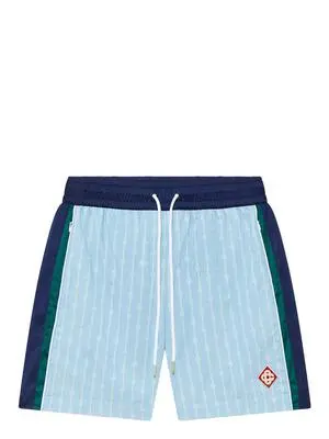 Casablanca Pinstripe Laurel Track Shorts - Blue