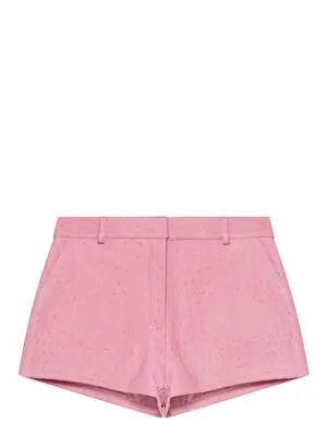 Casablanca Embossed Leather Mini Shorts - Multicolor