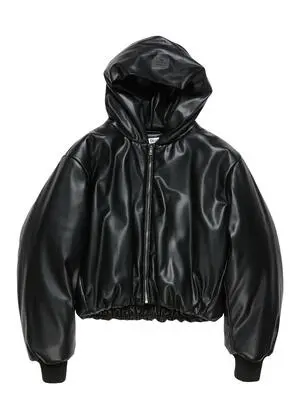 Acne Studios Hooded Faux Leather Jacket - Black