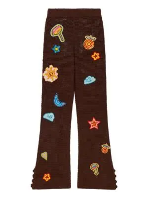 Casablanca Motif Crochet Trousers - Multicolor