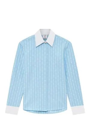 Casablanca Pinstripe Laurel Long-sleeve Shirt - White
