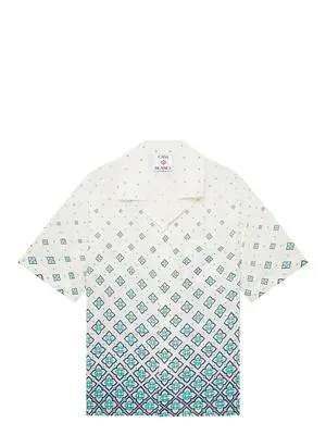 Casablanca Gradient Monogram Short Sleeve Linen Shirt - Multicolor
