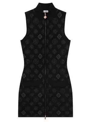 Casablanca Monogram Jacquard Mini Dress - Black