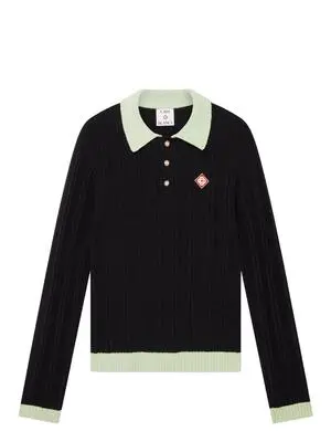 Casablanca Boucle Long Sleeve Polo Shirt - Multicolor