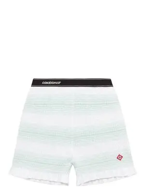 Casablanca Striped Shirred Cotton Shorts - Multicolor