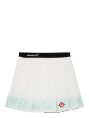 Casablanca Stripe Pleated Mini Skirt - Green