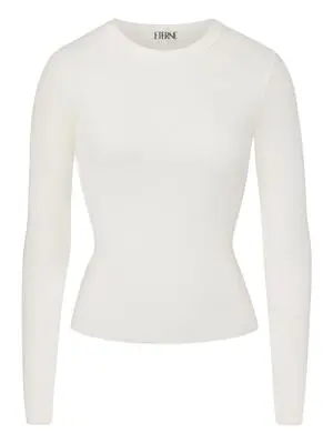 Eterne Long Sleeve Fitted Top - Cream