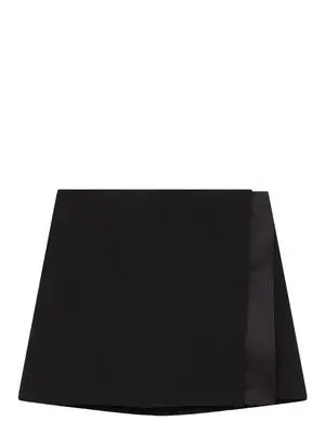 Casablanca Wool Tailoring Wrap Mini Skirt - Black