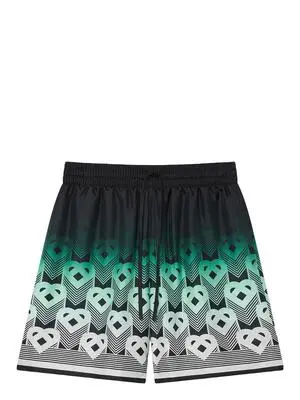 Casablanca Gradient Monogram Silk Shorts - Green