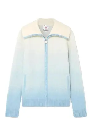 Casablanca Fluffy Gradient Mohair Zip Jacket - Blue
