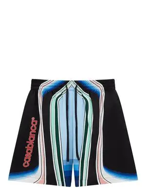 Casablanca Graphic Mountain Silk Shorts - Multicolor