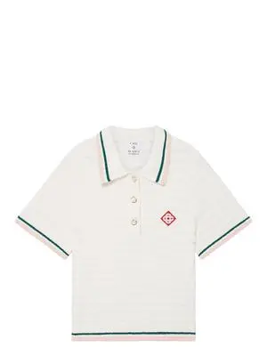 Casablanca Cotton Bouclé Polo Shirt - Green