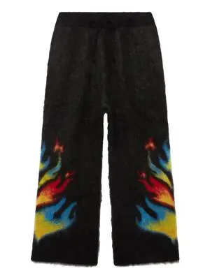 Casablanca Mohair Flame Laurel Trousers - Black