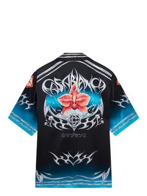Casablanca Blades Short Sleeve Silk Shirt - Red