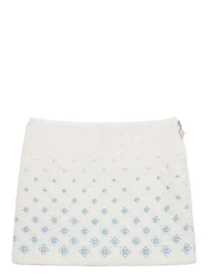 Casablanca Embroidered Gradient Monogram Fleece Mini Skirt - Multicolor