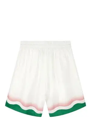 Casablanca Le Jeu De Ping Pong Silk Shorts - Multicolor