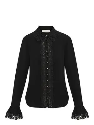 Zimmermann Lace Trim Shirt - Black