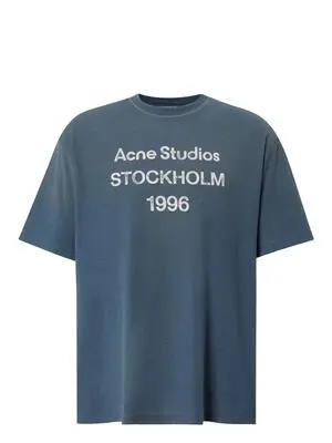 Acne Studios T-shirt Logo Relaxed Fit - Blue