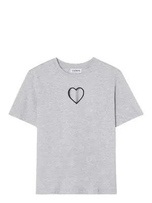 CLOEYS Heart T-shirt - Light Grey