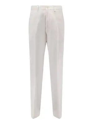 Brunello Cucinelli Cotton And Linen Trousers - White