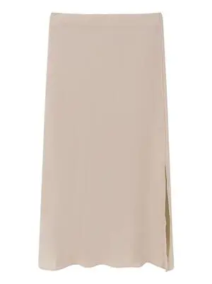 Brunello Cucinelli Satin Midi Skirt - Beige
