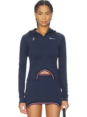JADE CROPPER Hooded Top - Navy