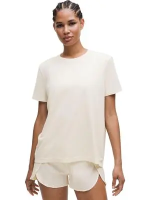 Lululemon Swiftly Relaxed Short-sleeve Shirt - Light Ivory/light Ivory