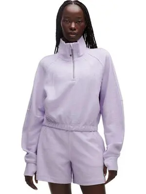 Lululemon Scuba Cropped Funnel-neck Half Zip - Heathered Faint Lavender