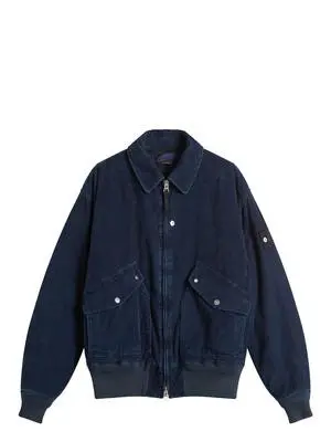 Stone Island Indigo Micro Corduroy Work Jacket Blue Rinsed