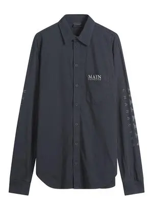 Balenciaga Main Character' Print Long Sleeve Shirt Faded Black