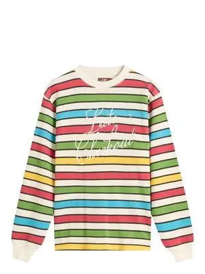 LATE CHECKOUT Script Waffle L/s T-shirt - Multicolour