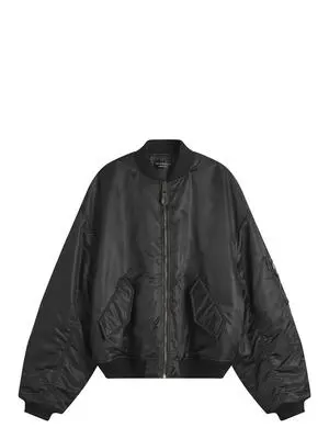 Balenciaga Nylon Satin Bomber Jacket - Black