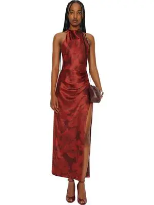 REFORMATION Emeline Silk Midi Dress Carnelian
