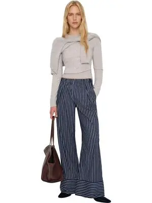 REFORMATION Fernando Wide Leg Pant Midnight Stripe