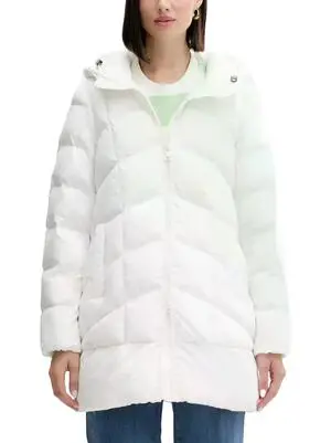 Geox Hooded Quilted Coat - White