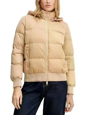 Armani Exchange Hooded Jacket With Logo Patch - Neutrals