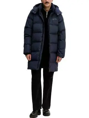 Karl Lagerfeld Hooded Puffer Coat - Blue