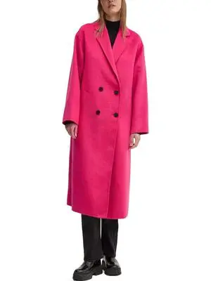 Hugo Double-breasted Coat - Pink