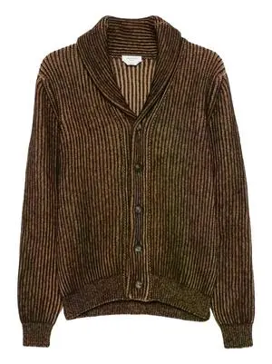 Jacob Cohen Striped Shawl-Collar Cardigan Brown