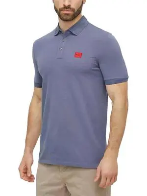 Hugo Button Logo Polo Shirt - Blue