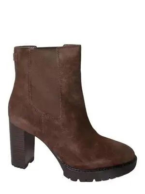 Ralph Lauren 75mm Block-heel Suede Boots - Brown