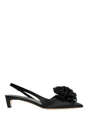 BY MALENE BIRGER Laiolo Satin Slingback Kitten Heels - Black