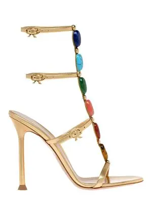 GIANVITO ROSSI Shanti Gladiator Sandals - Gold - Metallic Nappa