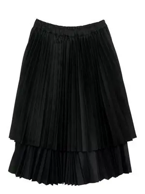 Comme Des Garçons Pleated Midi Skirt - Black